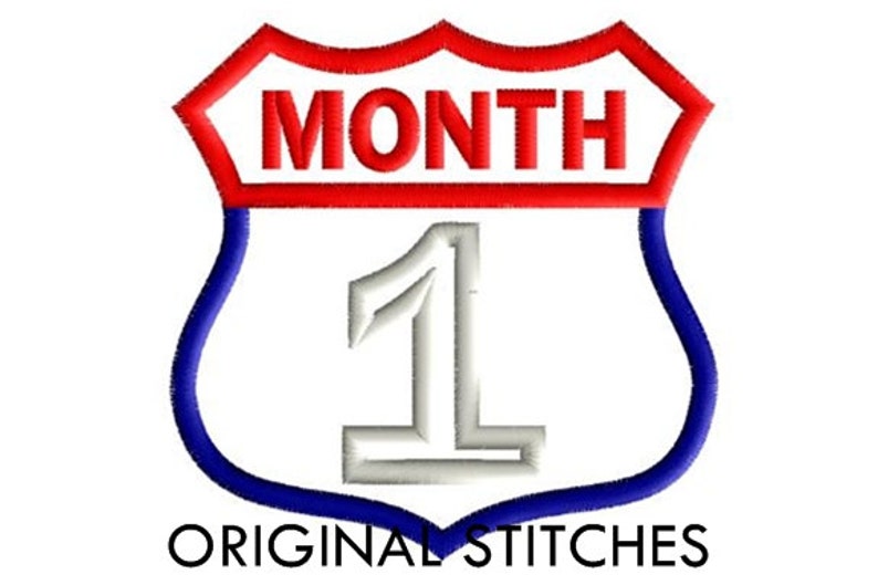 Route Patch Monthly Milestones Applique and Embroidery | Etsy