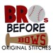 Bros Before Bows Baseball Applique Embroidery Design (digital File) - Etsy