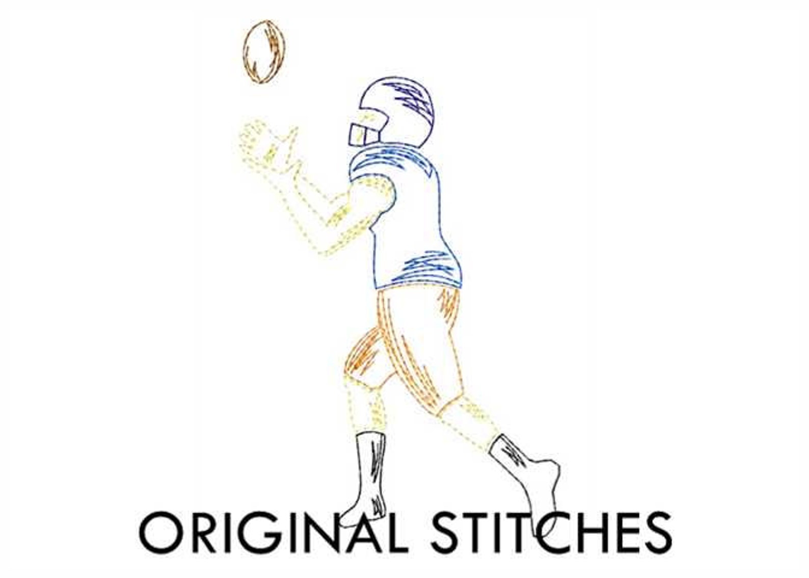 Football Player Receiver Quick Stitch Embroidery Digital Design File ...