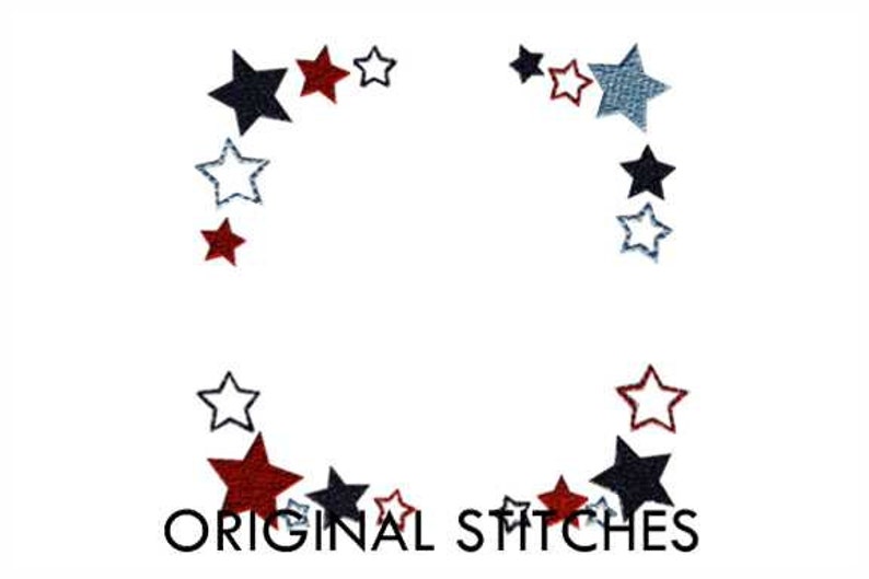 Stars Font Frame Machine Embroidery Design File 4x4 5x7 6x10 - Etsy