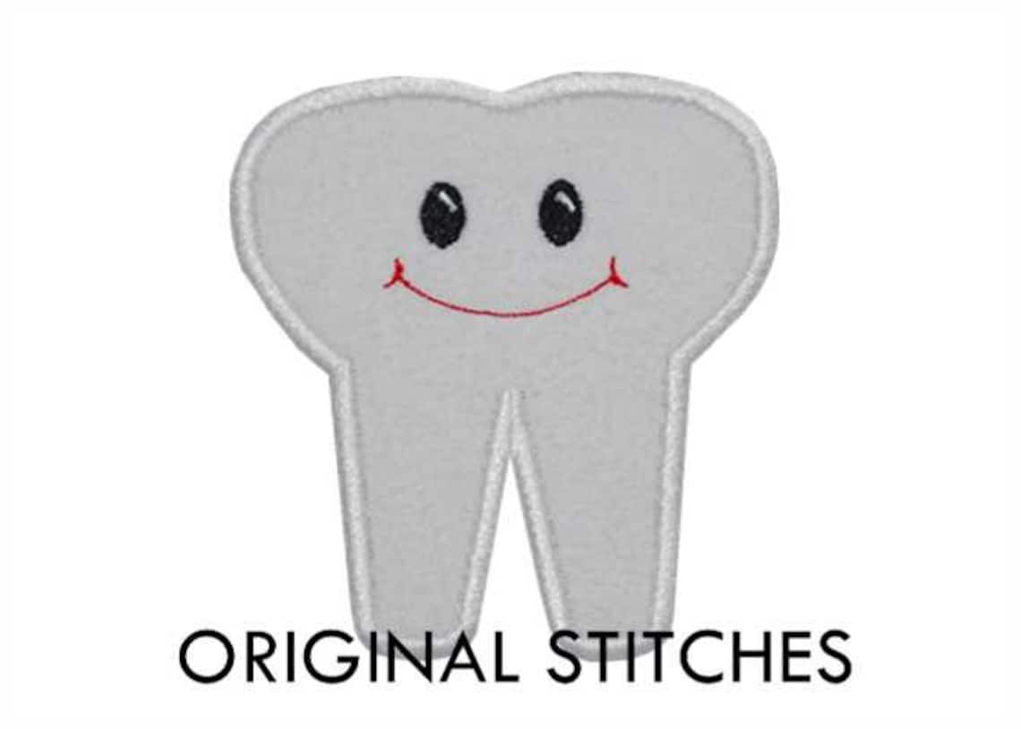 Tooth Applique and Machine Embroidery Digital Design File 4x4 | Etsy