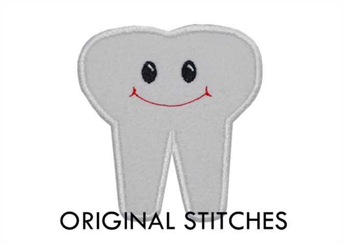 Tooth Applique and Machine Embroidery Digital Design File 4x4 | Etsy