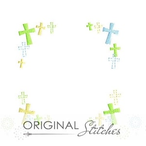 Cross Font Frame and Embroidery Digitized Digital Design File 4x4 5x7 ...