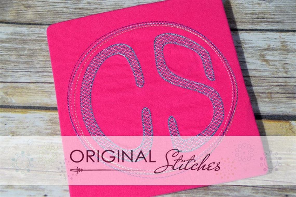 Quick Stitch Circle Monogram Machine Embroidery Design File - Etsy