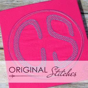 Quick Stitch Circle Monogram Machine Embroidery Design File 2in, 3in ...