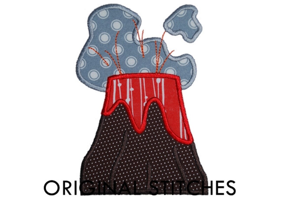 Volcano Applique and Embroidery Digital Design File 4x4 5x7 6x10 - Etsy