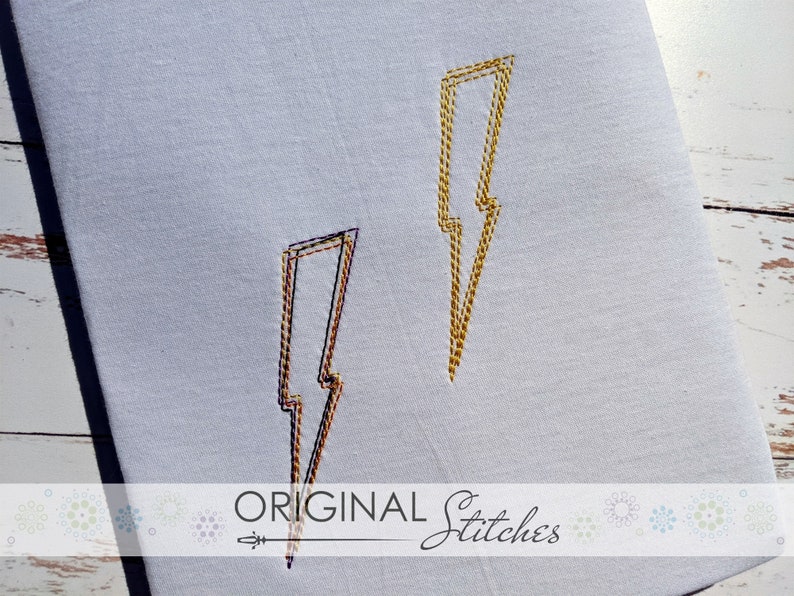 Quick Stitch Lightning Bolt Machine Embroidery Design File 3in, 4in ...