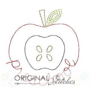 Preschool Apple Quick Stitch Machine Embroidery Design File 4x4 5x7 ...