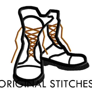 Traditional Military Combat Boots Applique and Embroidery Design File ...