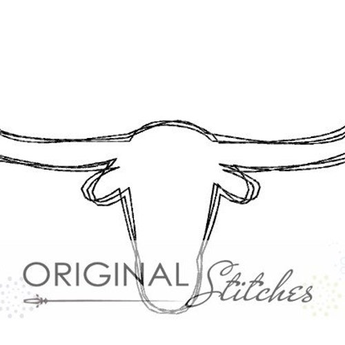 Quick Stitch Longhorn Steer Embroidery Digital Design File 4x4 - Etsy