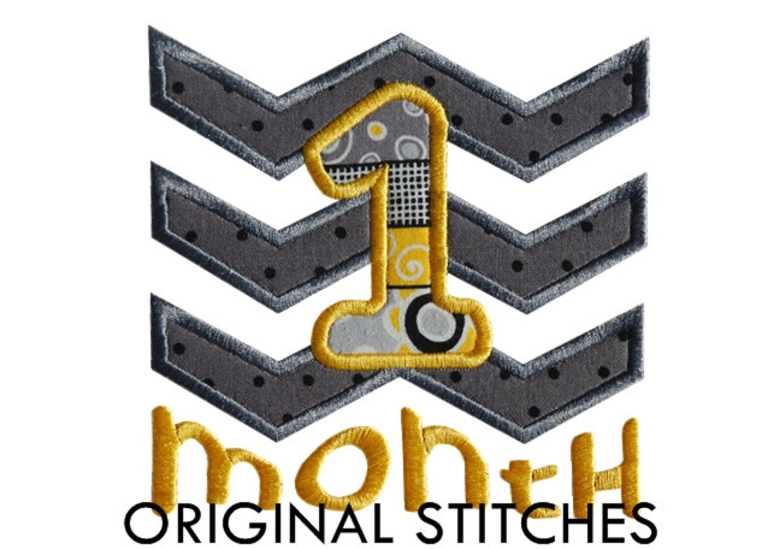 Chevron Monthly Milestones Applique and Embroidery Design File - Etsy