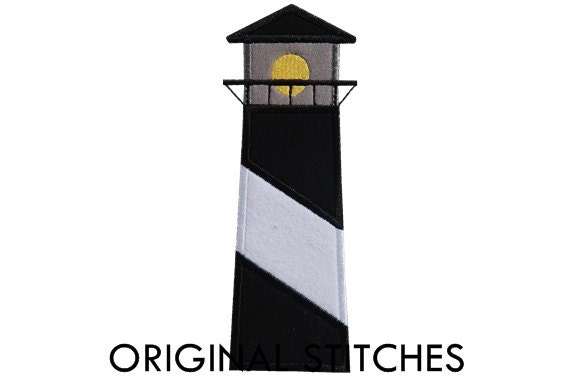 Tall Lighthouse Applique and Machine Embroidery Digital Design - Etsy