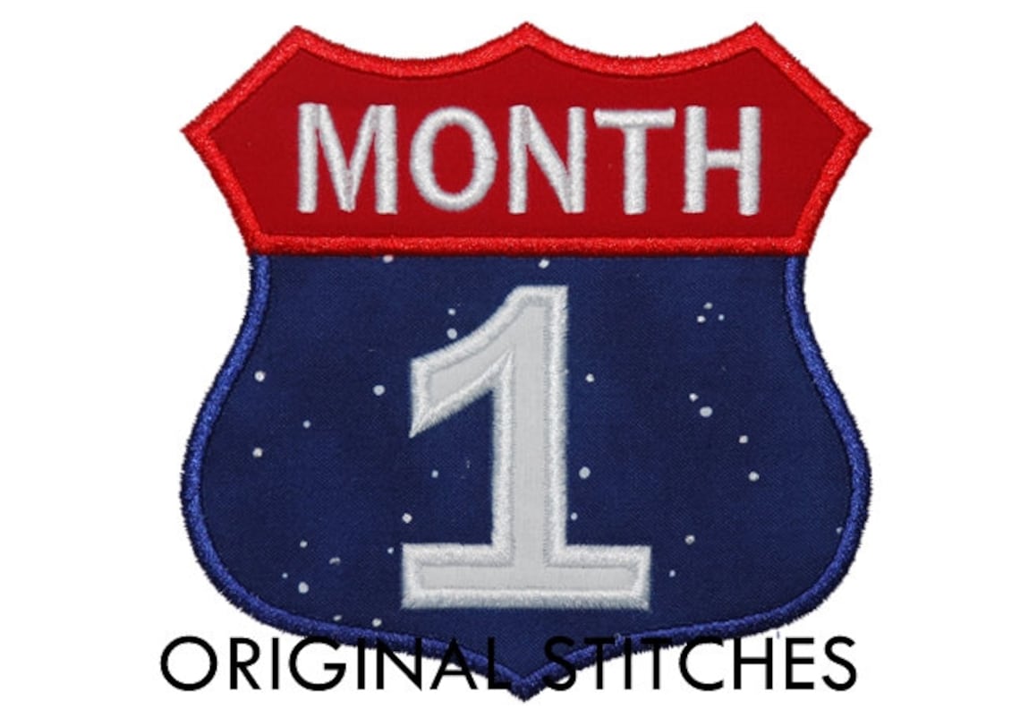 Route Patch Monthly Milestones Applique and Embroidery | Etsy