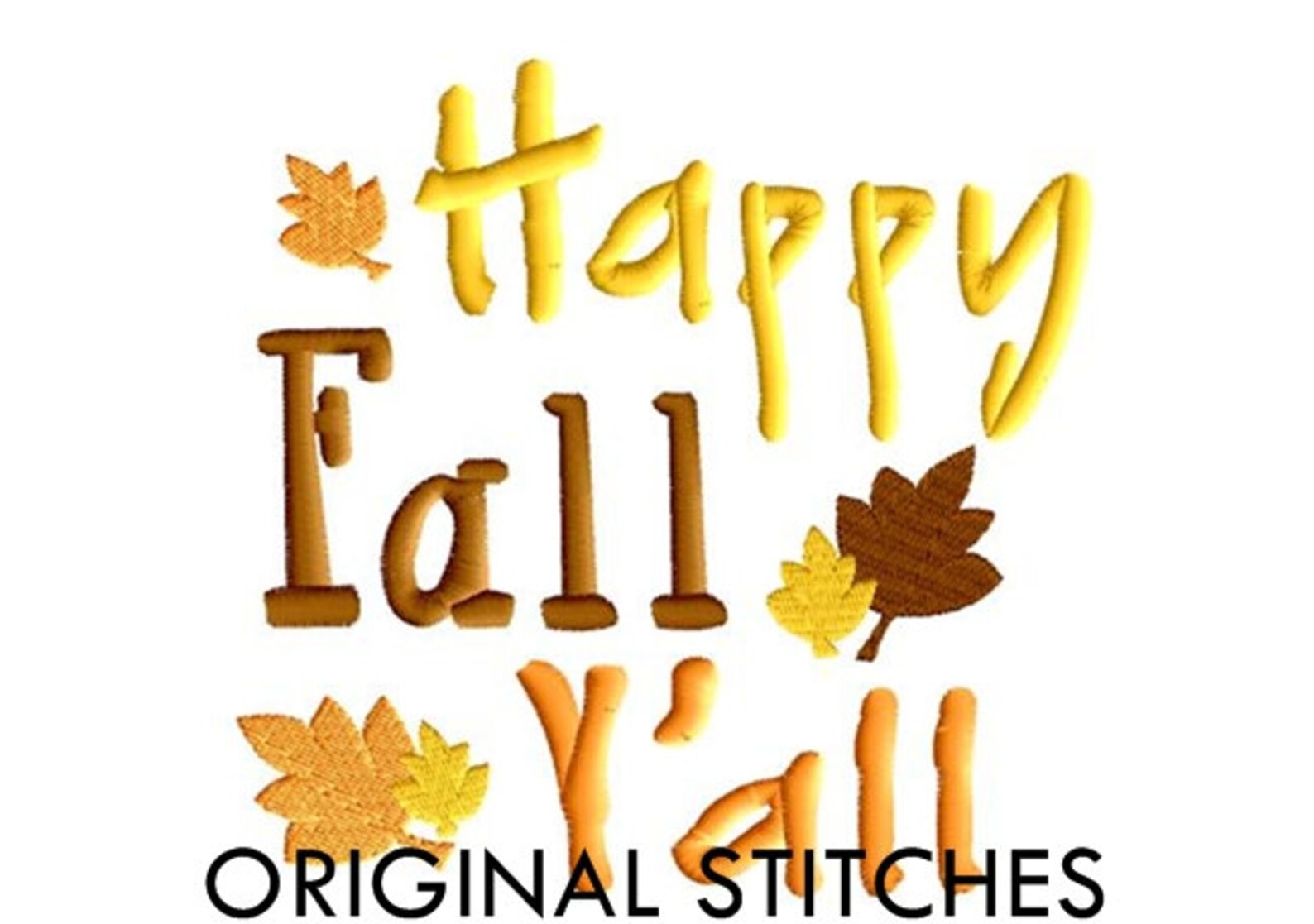 Happy Fall Y'all Embroidery Digitized Digital Design File - Etsy