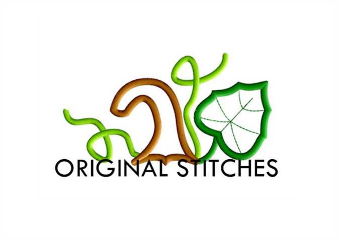 Pumpkin Leaf & Stem Monogram Dressing Applique and Embroidery | Etsy