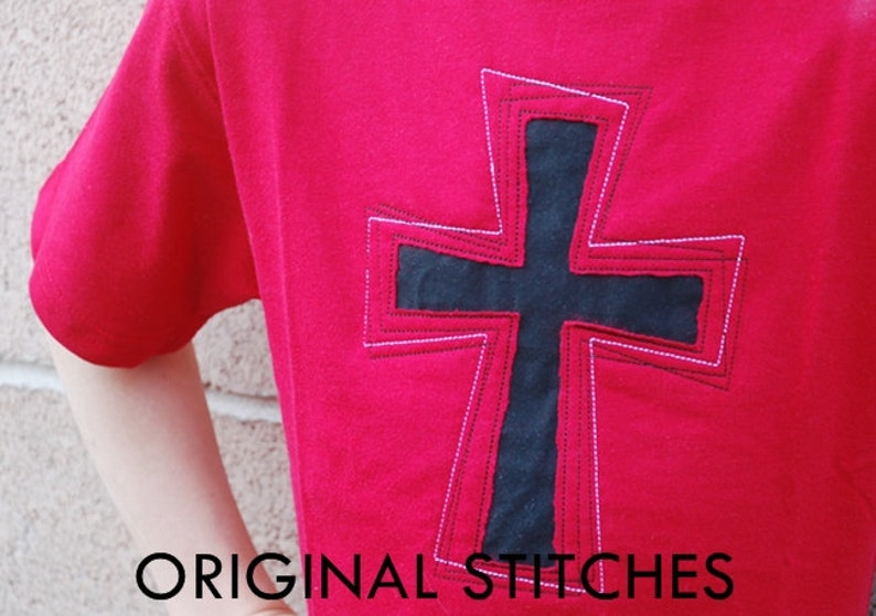 Reverse Cross Applique and Machine Embroidery Design File 4x4 5x7 6x10 ...