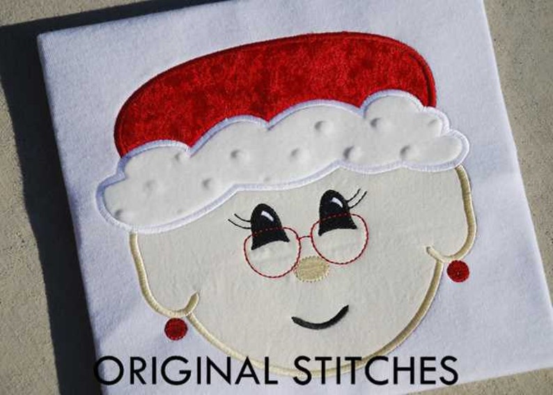 Mrs Claus Face Applique and Machine Embroidery Digital Design - Etsy