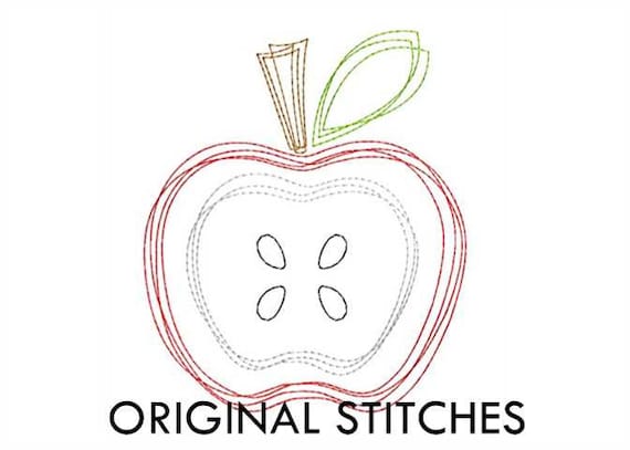 Apple Quick Stitch Machine Embroidery Design File 4x4 5x7 6x10 | Etsy
