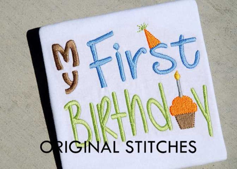 My First Birthday Machine Embroidery Digital Design File 4x4 - Etsy