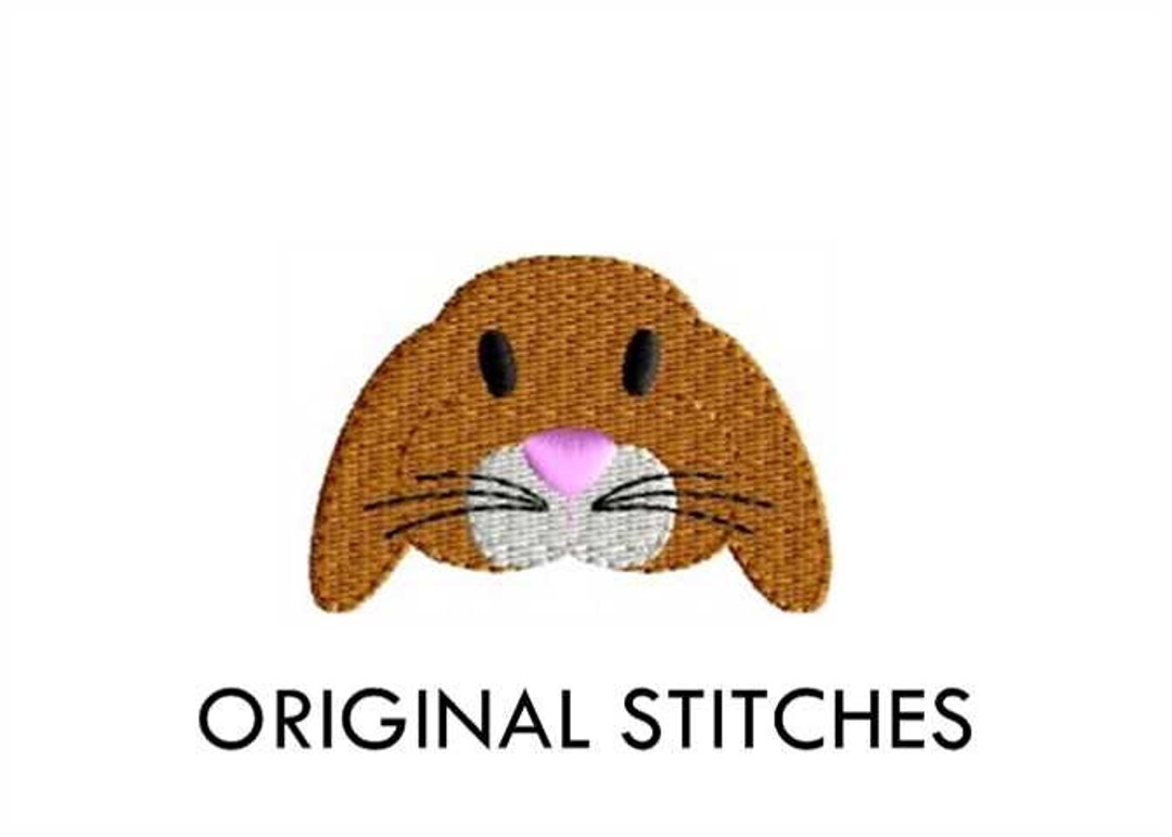 Lop Eared Bunny Mini Machine Embroidery Digital Design File - Etsy