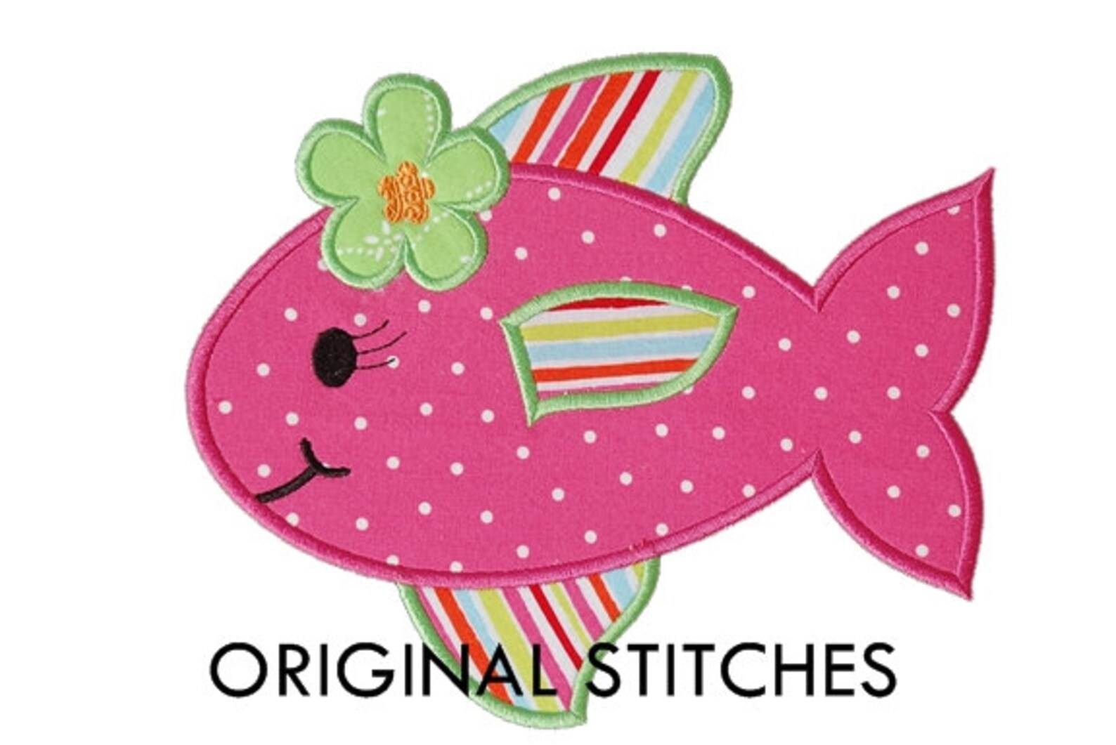 Girl Flower Fish Applique and Machine Embroidery Digital - Etsy