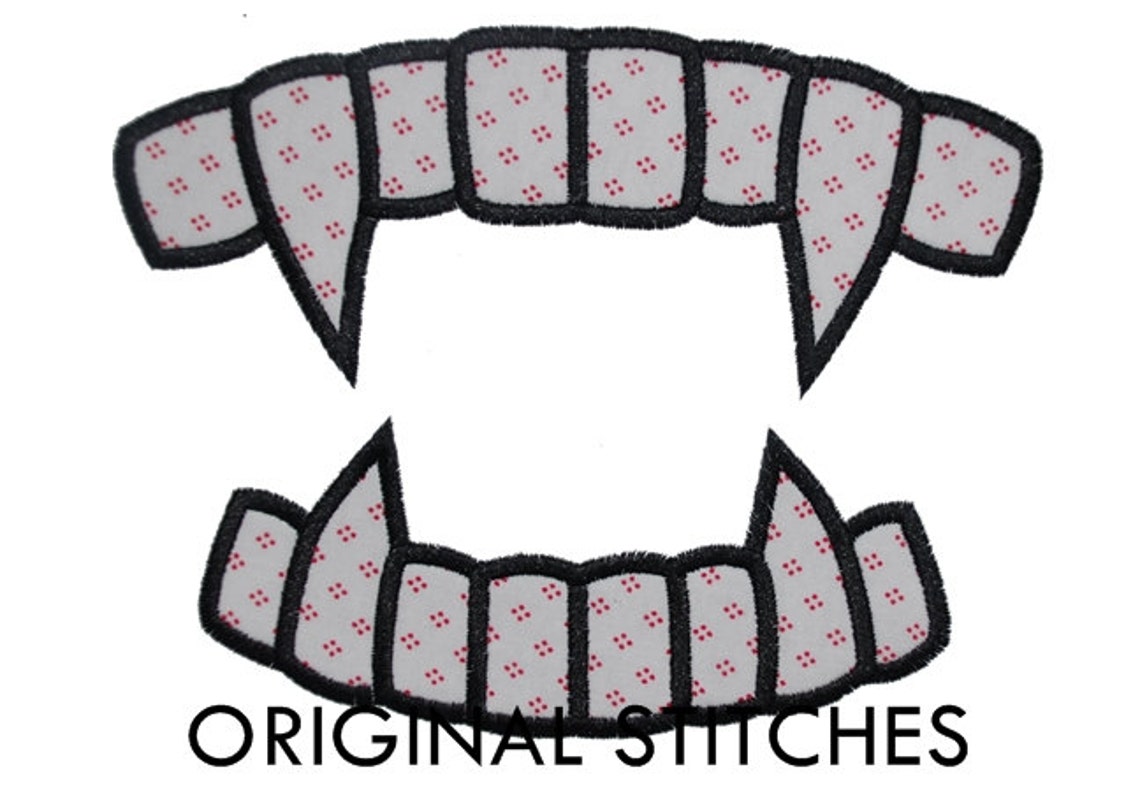 Vampire Teeth Fangs Applique and Embroidery Design File 4x4 5x7 6x10 - Etsy