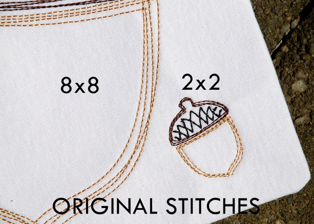 Quick Stitch Fall Acorn Embroidery Digital Design File 4x4 | Etsy