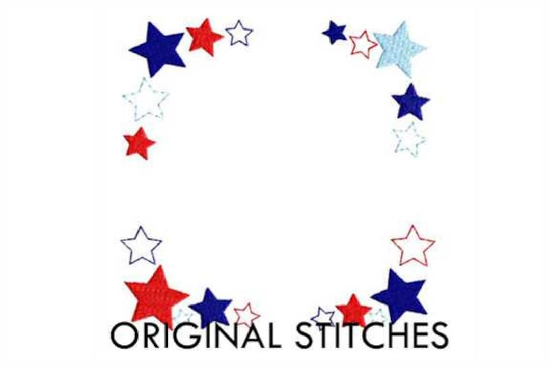 Stars Font Frame Machine Embroidery Design File 4x4 5x7 6x10 7x11 - Etsy
