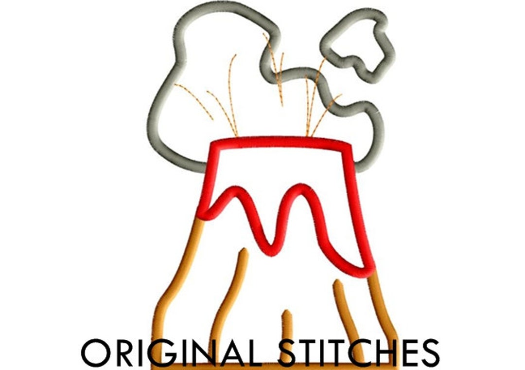 Volcano Applique and Embroidery Digital Design File 4x4 5x7 6x10 - Etsy