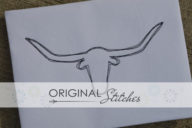 Quick Stitch Longhorn Steer Embroidery Digital Design File 4x4 - Etsy