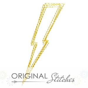 Quick Stitch Lightning Bolt Machine Embroidery Design File 3in, 4in ...
