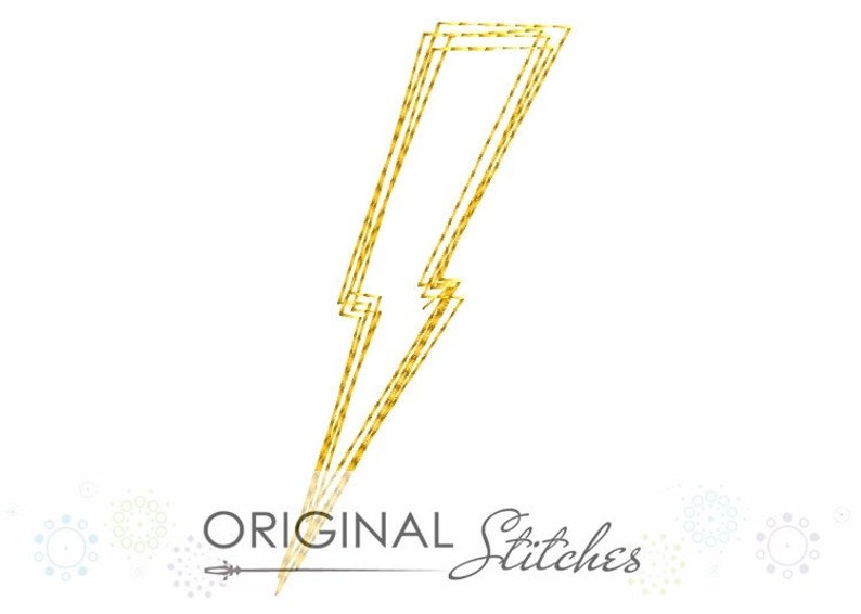 Quick Stitch Lightning Bolt Machine Embroidery Design File 3in, 4in ...