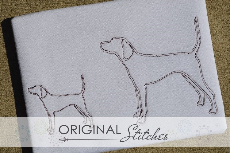 Quick Stitch Coonhound Machine Embroidery Digital Design File - Etsy