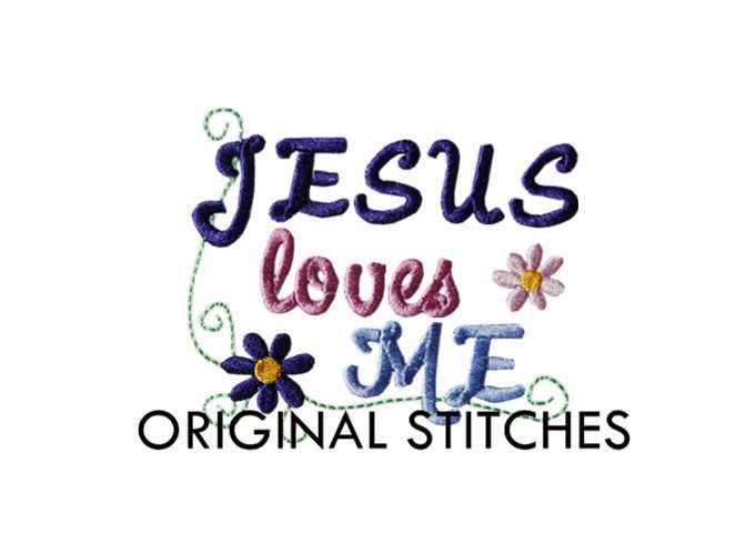 Jesus Loves Me Machine Embroidery Digital Design File 4x4 5x7 | Etsy