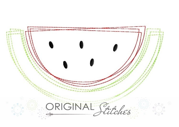 Quick Stitch Watermelon Embroidery Digital Design File 4x4 5x7 6x10 - Etsy
