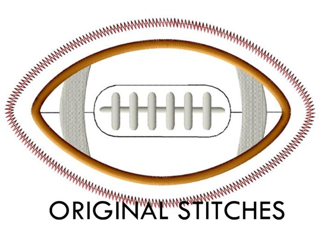 Layered Football Applique and Embroidery Digital Design File 4x4 5x7 ...