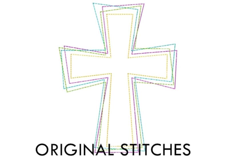 Reverse Cross Applique and Machine Embroidery Design File 4x4 5x7 6x10 ...