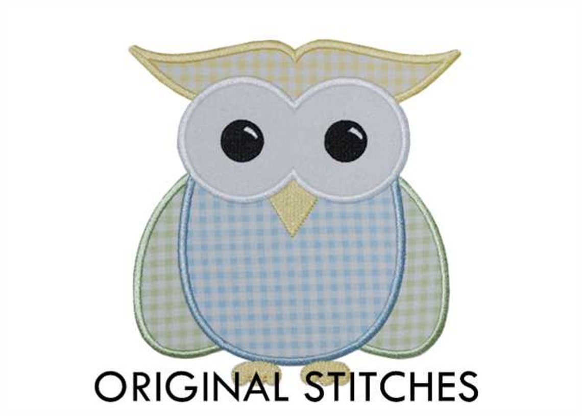 Owl Applique and Machine Embroidery Digital Design File 4x4 5x7 6x10 ...