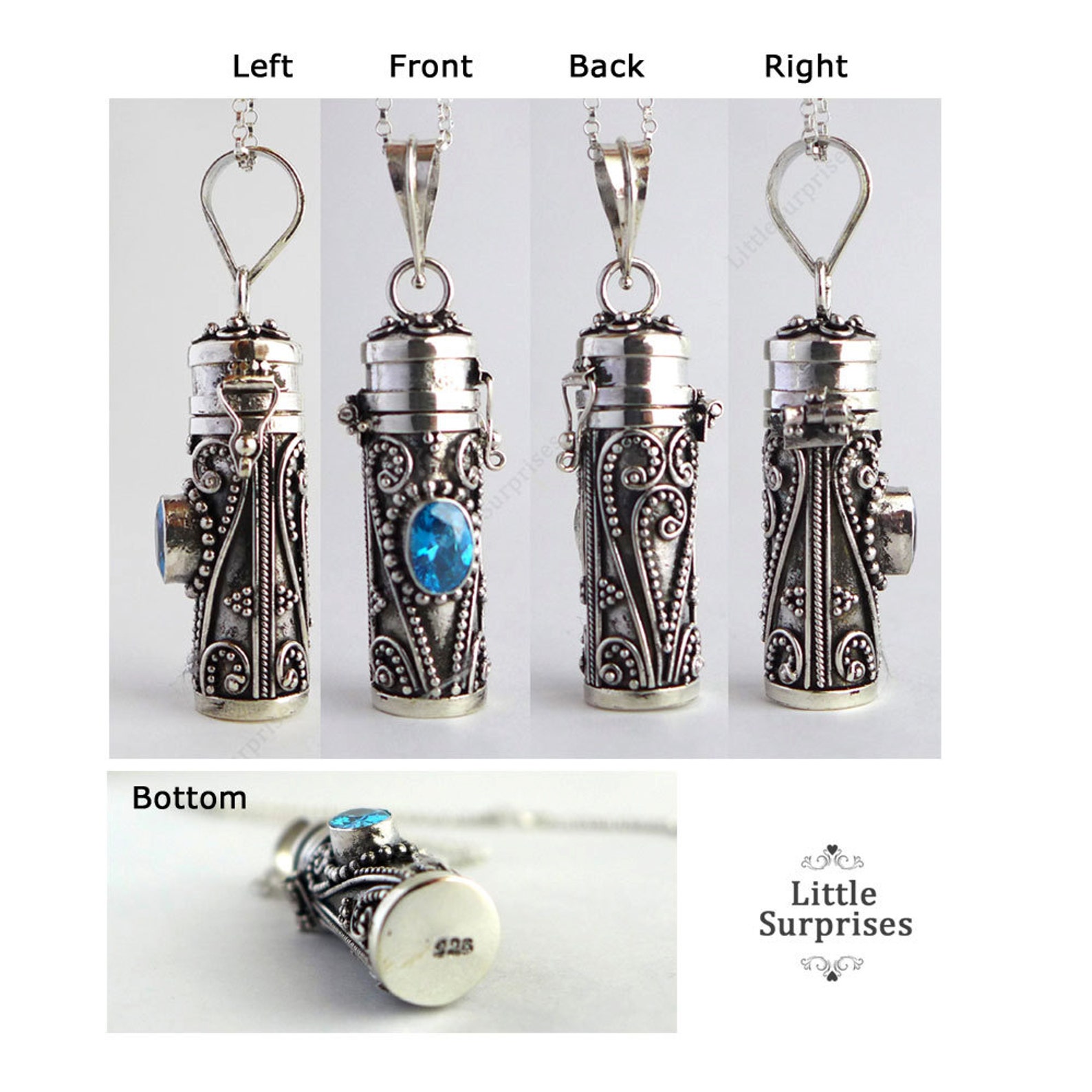 30mm Rainbow Moonstone Tube Container Locket Sterling Silver - Etsy