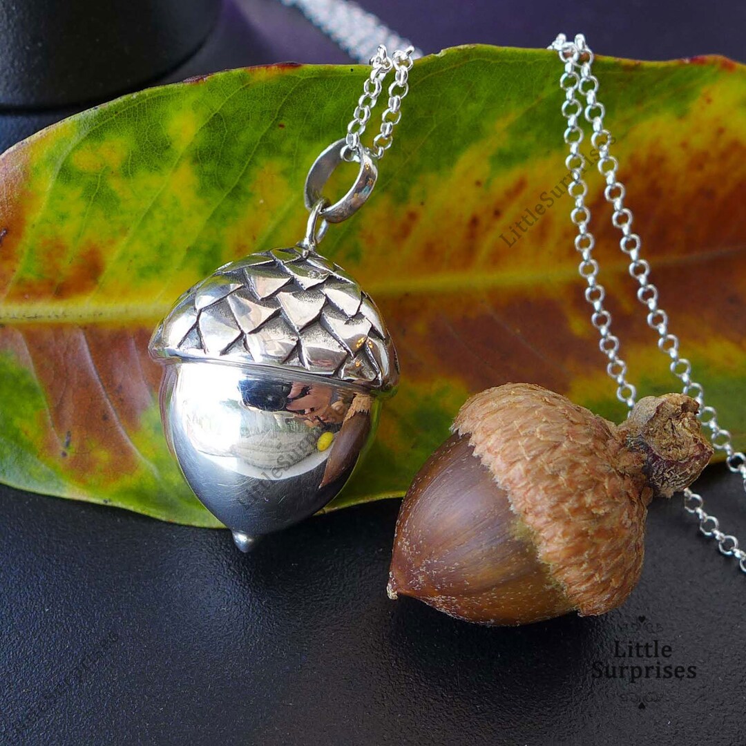 Sterling Silver Acorn Harmony Ball Pendant Necklace: Lucky Charm - Etsy