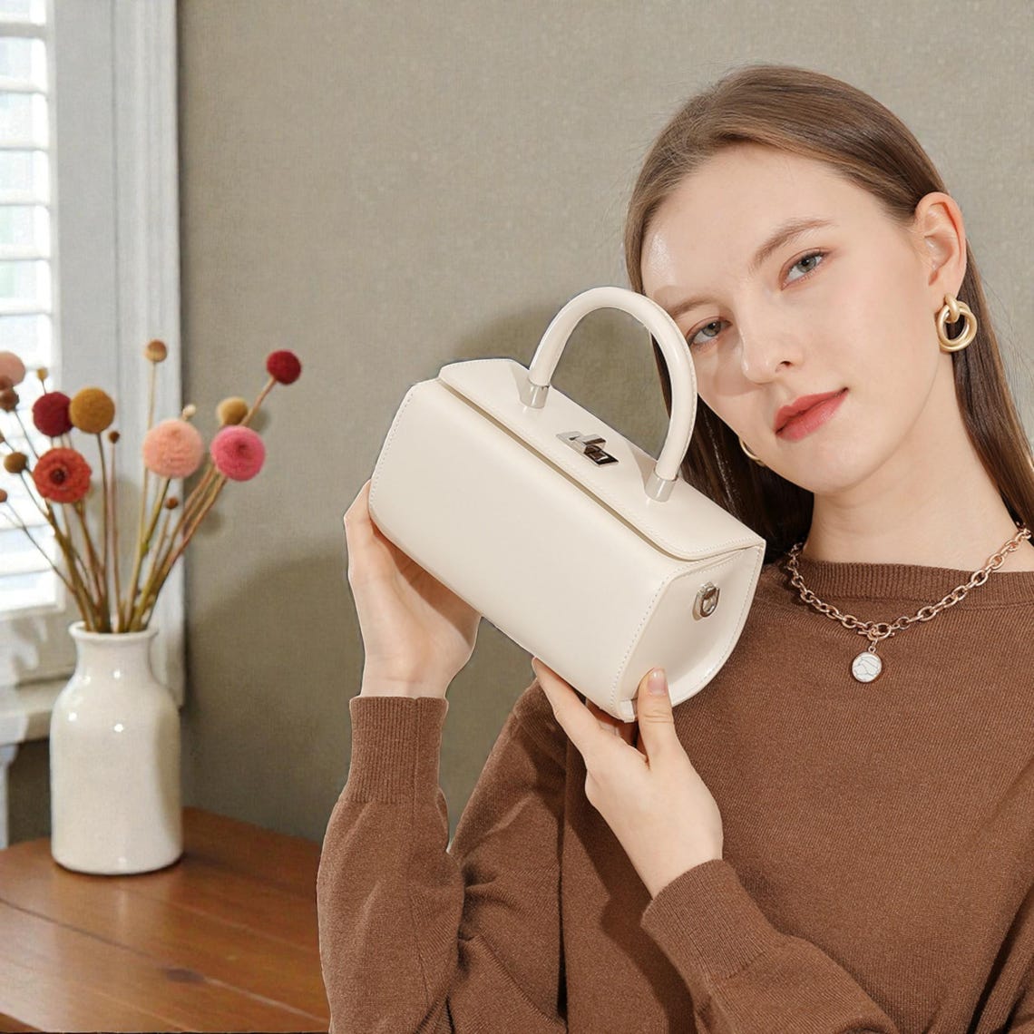 Small Leather Box Bag | Cowhide Shoulder Crossbody Bag - Etsy