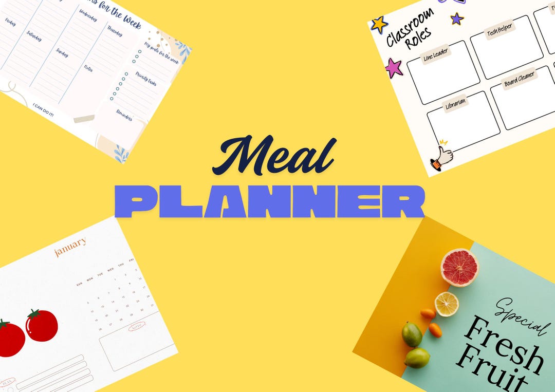Meal Planner Poster Laser Engraving Acrylic SVG Cuting File Weakly - Etsy