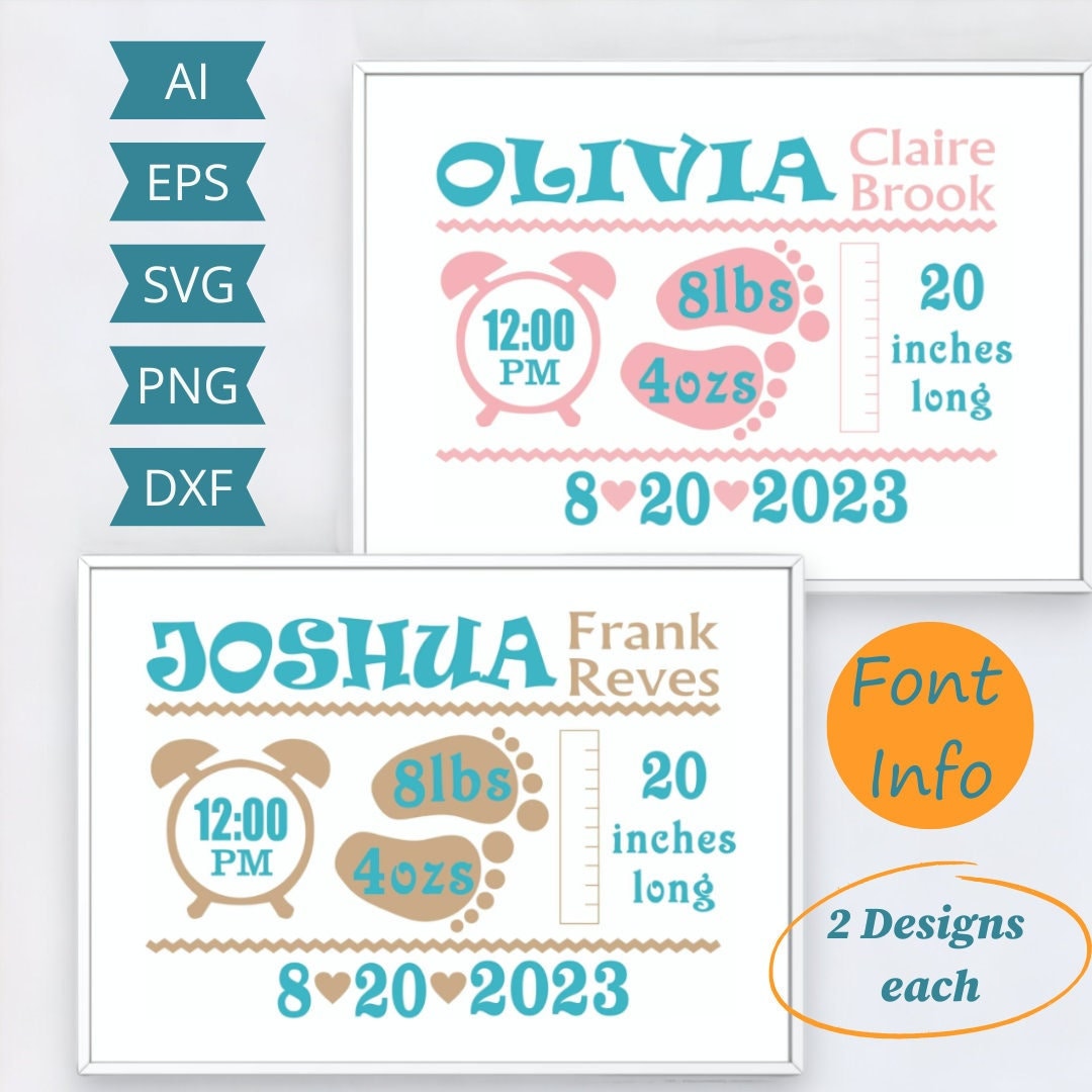 Birth Stats, Baby Girl Stats, Baby Boy Stats, Birth Announcement ...