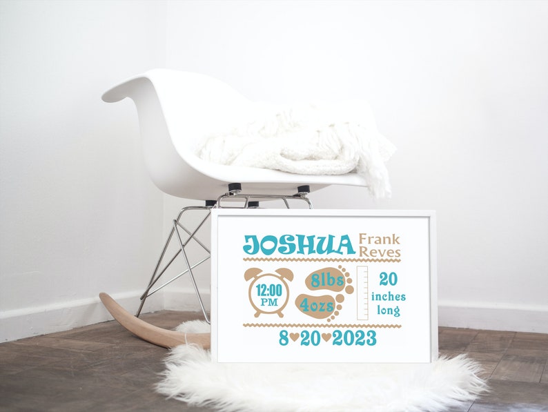 Baby Boy Stats,birth Announcement Template,birth Stats Template,a3 A4 ...