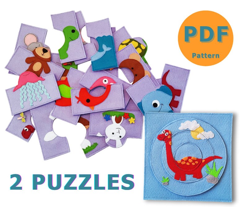 PDF A4 Sewing Pattern Felt Puzzle Set,jigsaw Puzzles,baby Sewing ...
