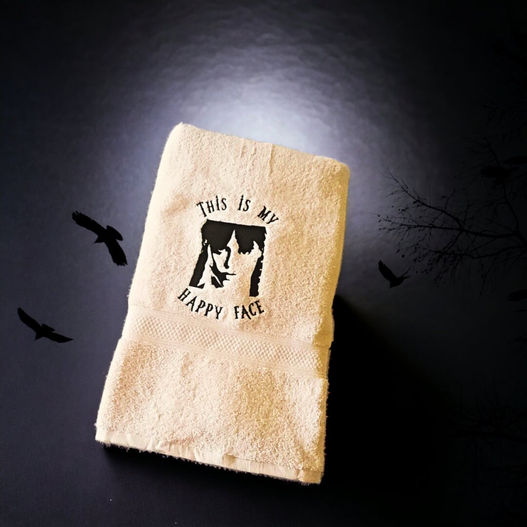 Personalized Towels, Embroidered Towels, Unique, Wednesday Addams Theme ...