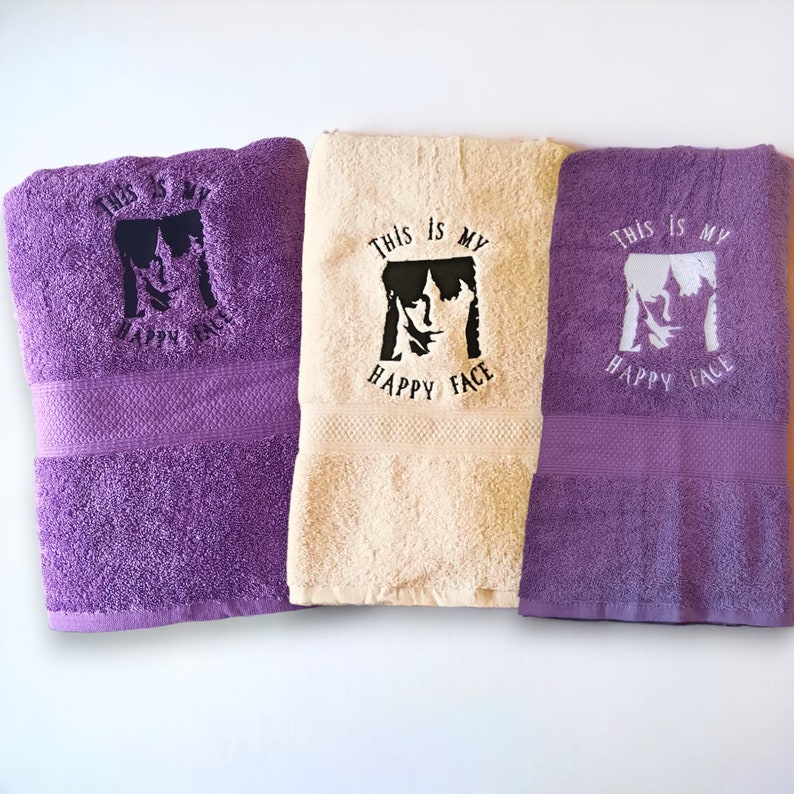 Personalized Towels, Embroidered Towels, Unique, Wednesday Addams Theme ...