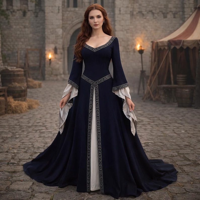 Gothic Medieval Dress for Women – Renaissance Long Dress, Viking ...