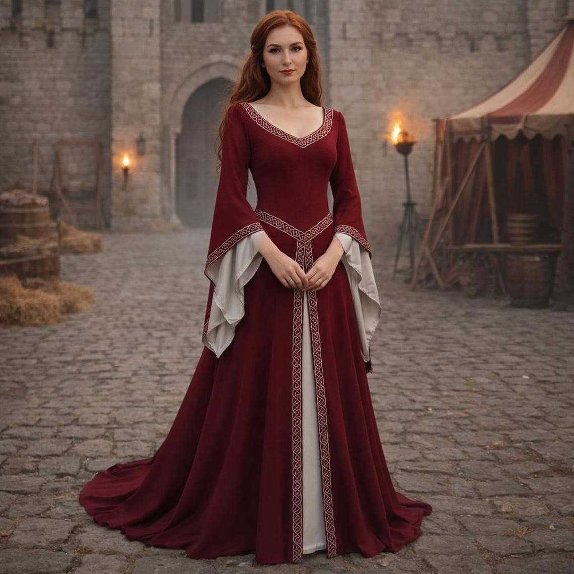 Gothic Medieval Dress for Women – Renaissance Long Dress, Viking ...