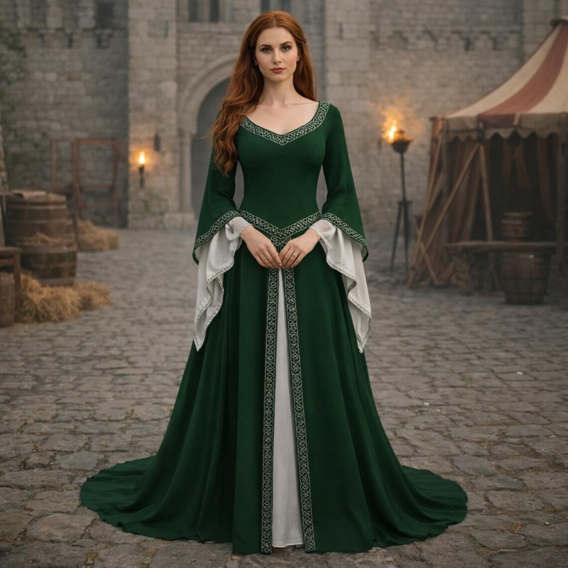 Gothic Medieval Dress for Women – Renaissance Long Dress, Viking ...